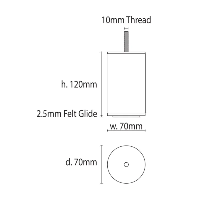 Bravo 120mm Leg Satin - Foam Cut To Size Australia | Foam For Home and ...